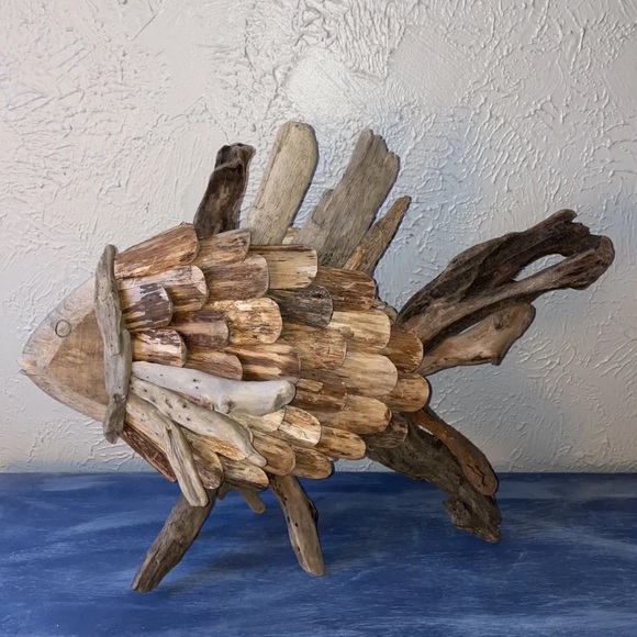 Accents | Driftwood Fish Sculpture Handmade Decorlarge | Poshmark